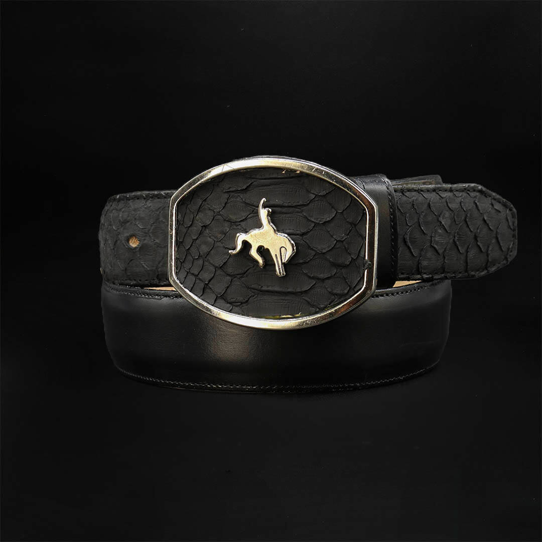 Cinto Vaquero Pitón Negro CT107 – El Chavalo Boots